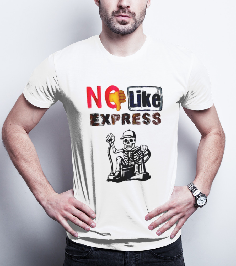NO Like Express Skeleton Thumbs Down T-Shirt