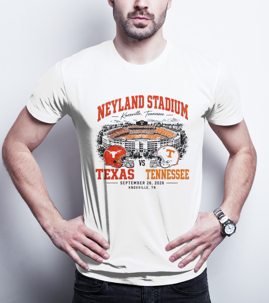 Neyland Stadium Knoxville Texas Vs Tennessee September 26 2026 Matchup T-Shirt
