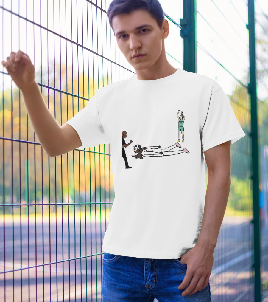 WNBA Basketball Player Tantrum Meme Cartoon Court Moment T-Shirt