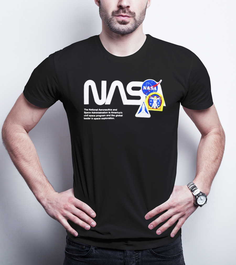 NASA Galaxy Essential Alpha Industries Store Iconic Space Patches T-Shirt