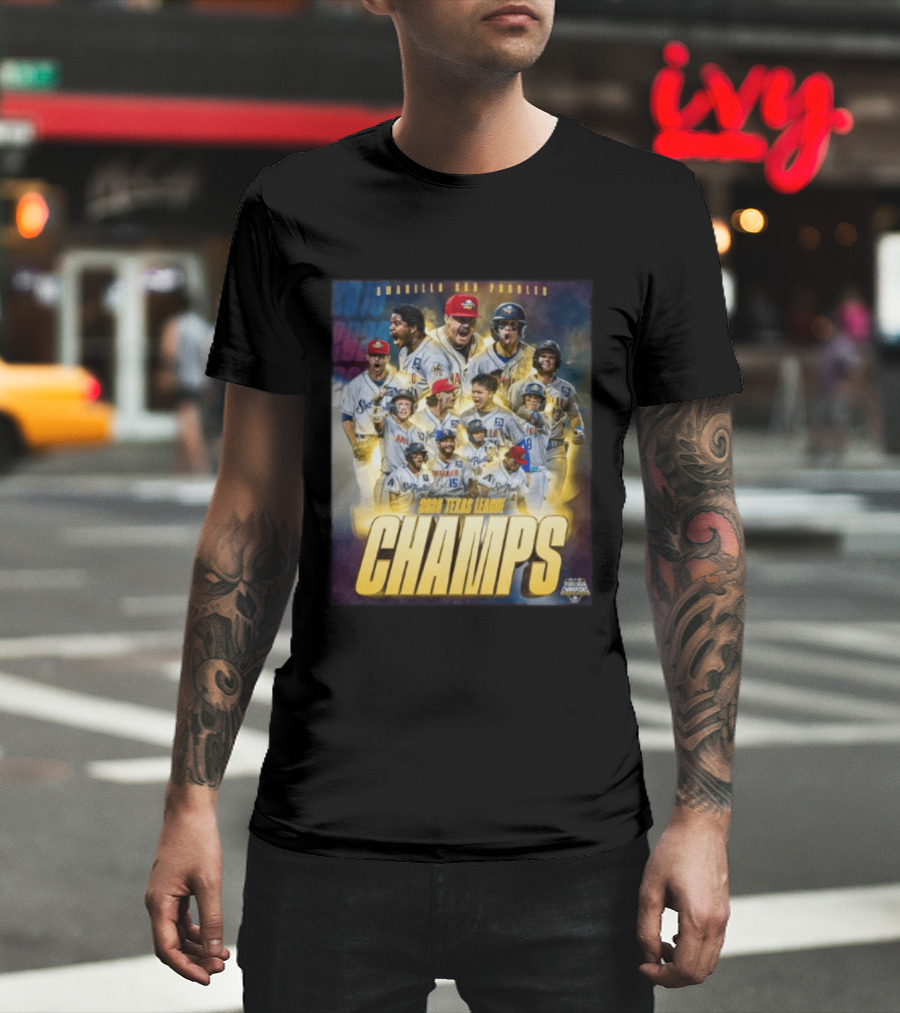 Amarillo Sod Poodles 2023 Texas League Champs Team Celebration T-Shirt