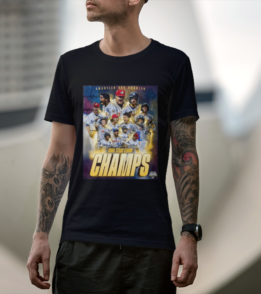 Amarillo Sod Poodles 2023 Texas League Champs Team Celebration T-Shirt