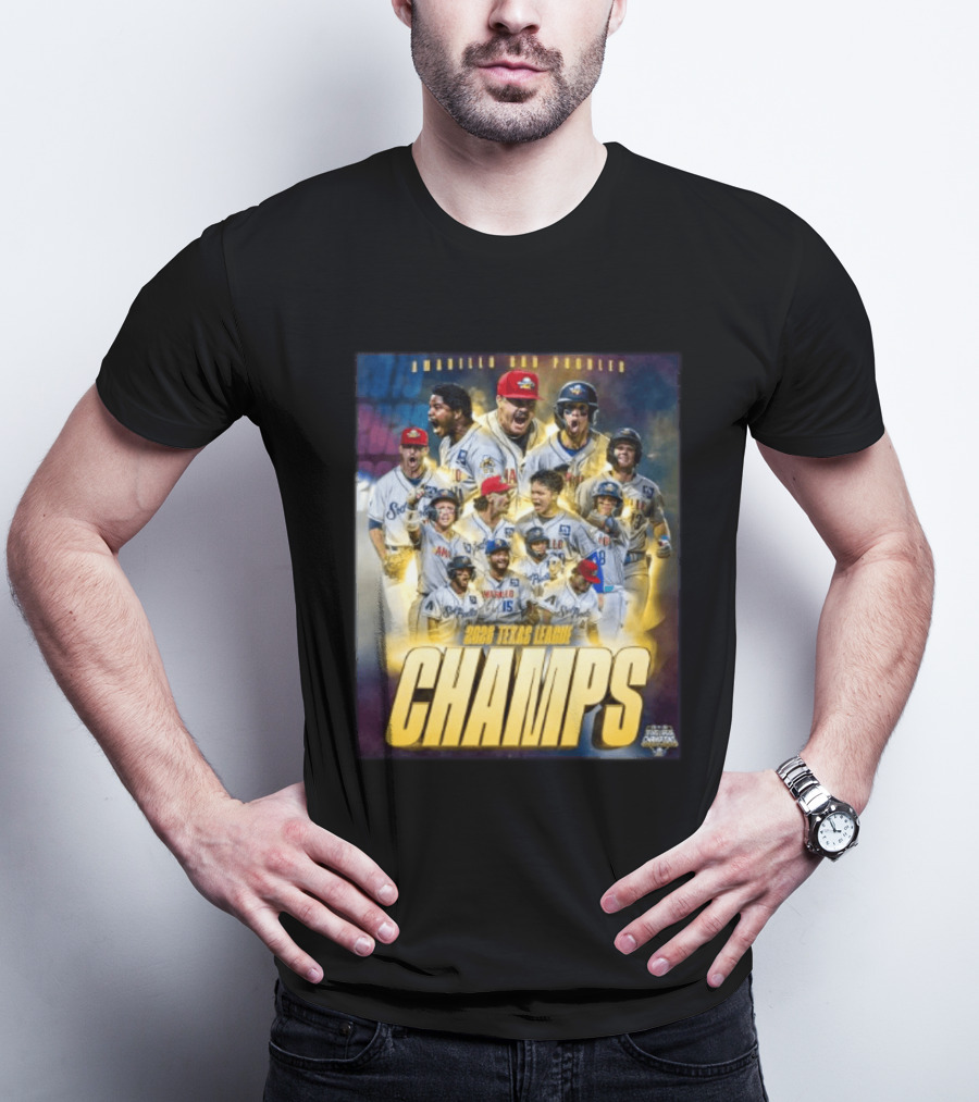 Amarillo Sod Poodles 2023 Texas League Champs Team Celebration T-Shirt