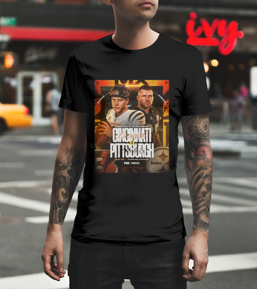 Cincinnati Bengals Vs Pittsburgh Steelers Domingo 27 De Septiembre Acrisure Stadium Fox Sports T-Shirt