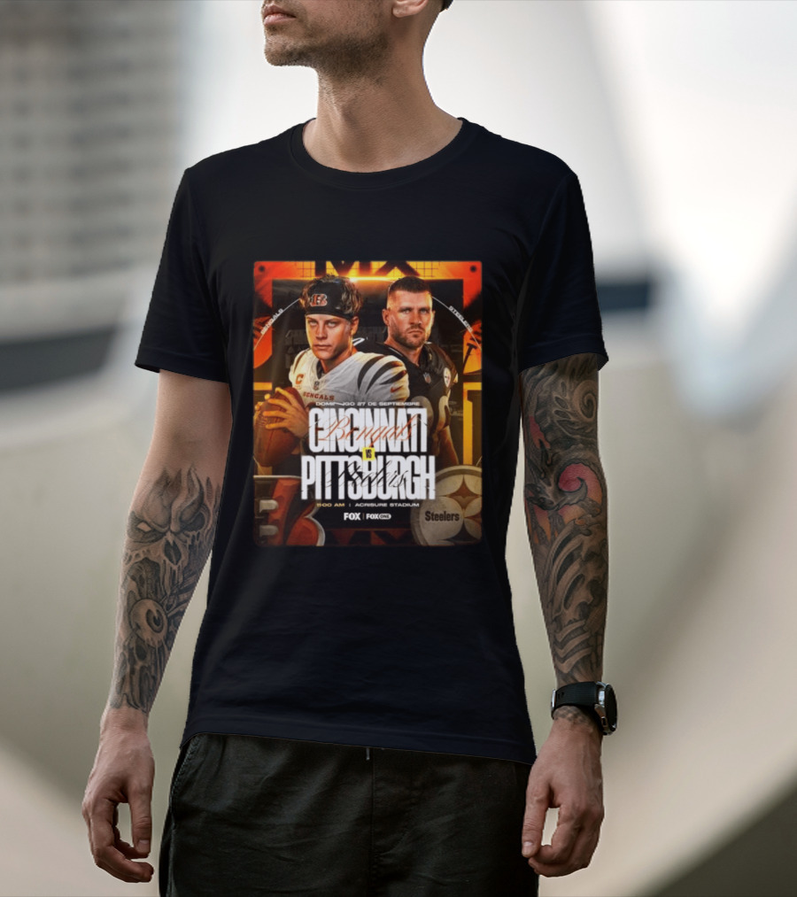 Cincinnati Bengals Vs Pittsburgh Steelers Domingo 27 De Septiembre Acrisure Stadium Fox Sports T-Shirt