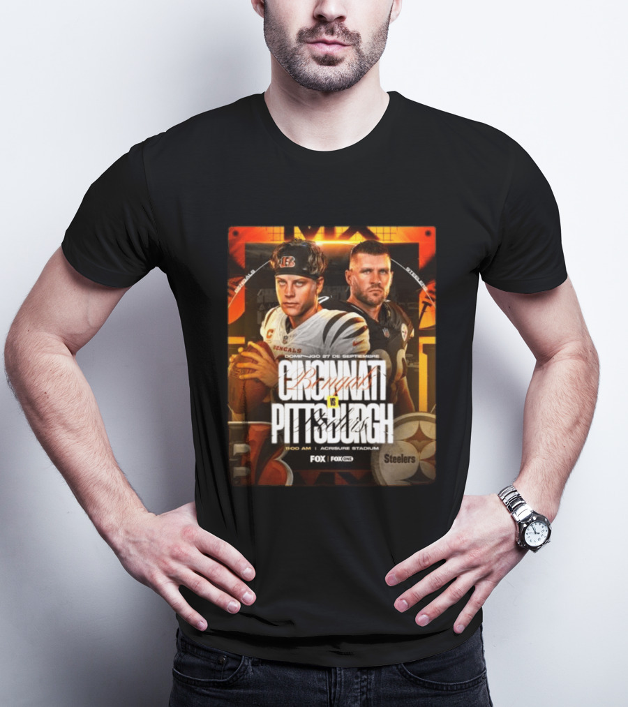 Cincinnati Bengals Vs Pittsburgh Steelers Domingo 27 De Septiembre Acrisure Stadium Fox Sports T-Shirt