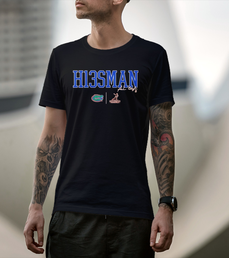 Florida Gators Football H13SMAN Jadan Baugh 13 Heisman Trophy T-Shirt