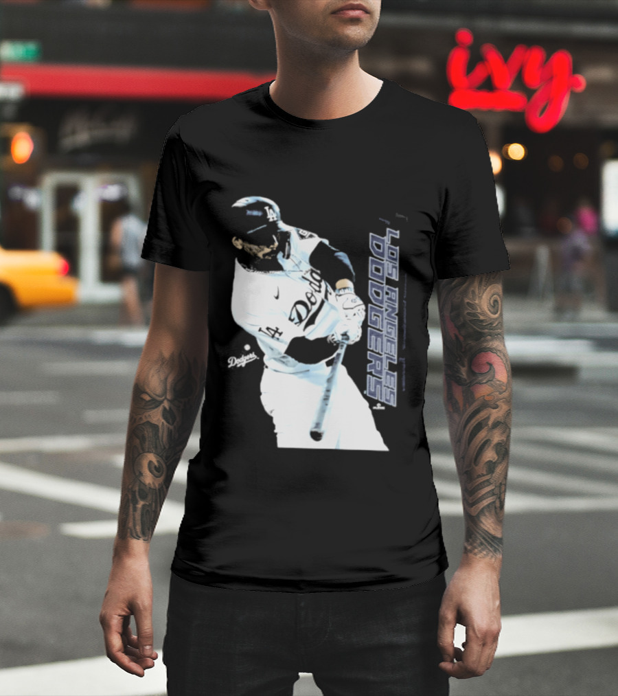 Mookie Betts Los Angeles Dodgers MLB Swing Action T-Shirt