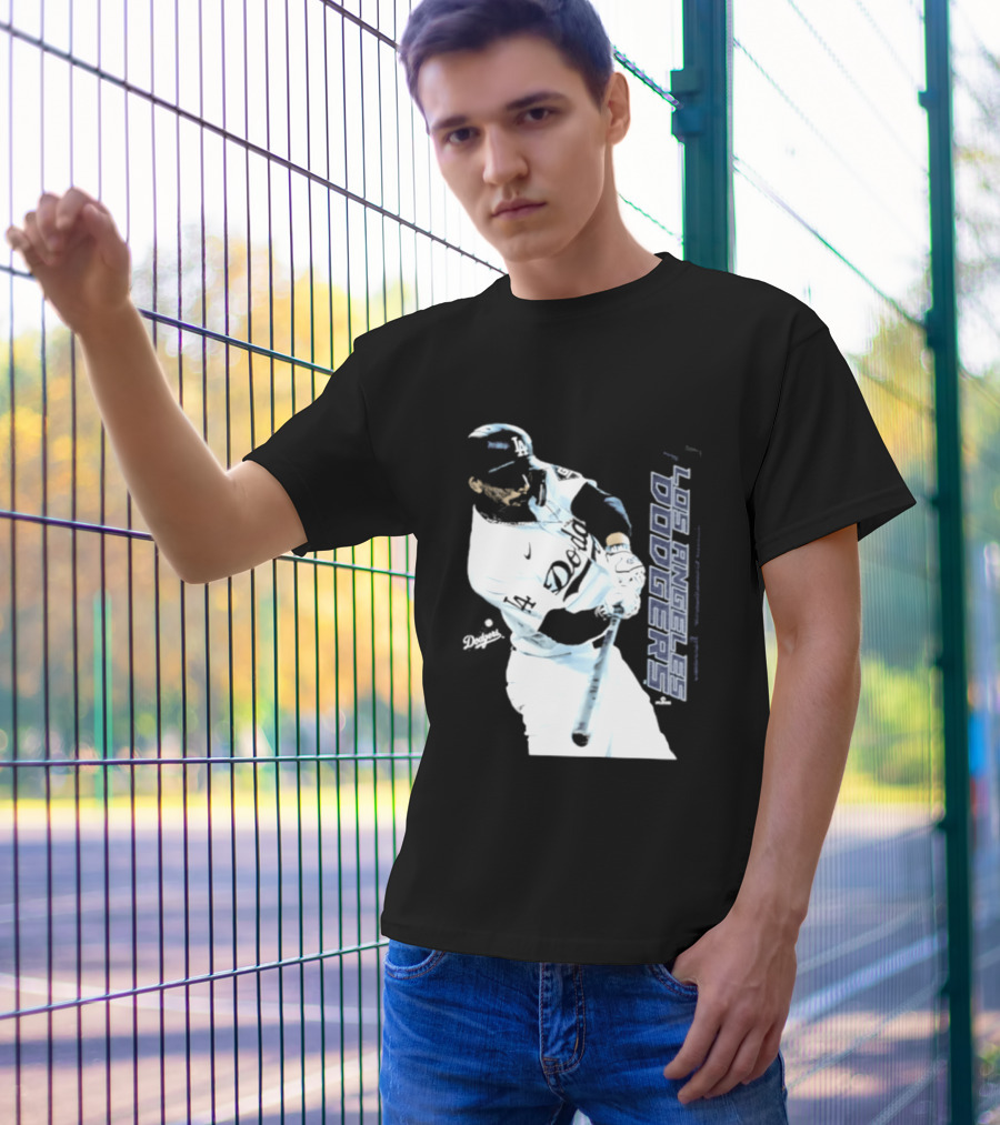 Mookie Betts Los Angeles Dodgers MLB Swing Action T-Shirt