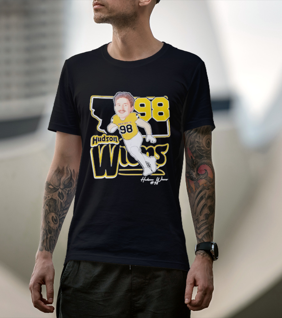 Hudson Wiens 98 Montana State Bobcats Player Caricature T-Shirt