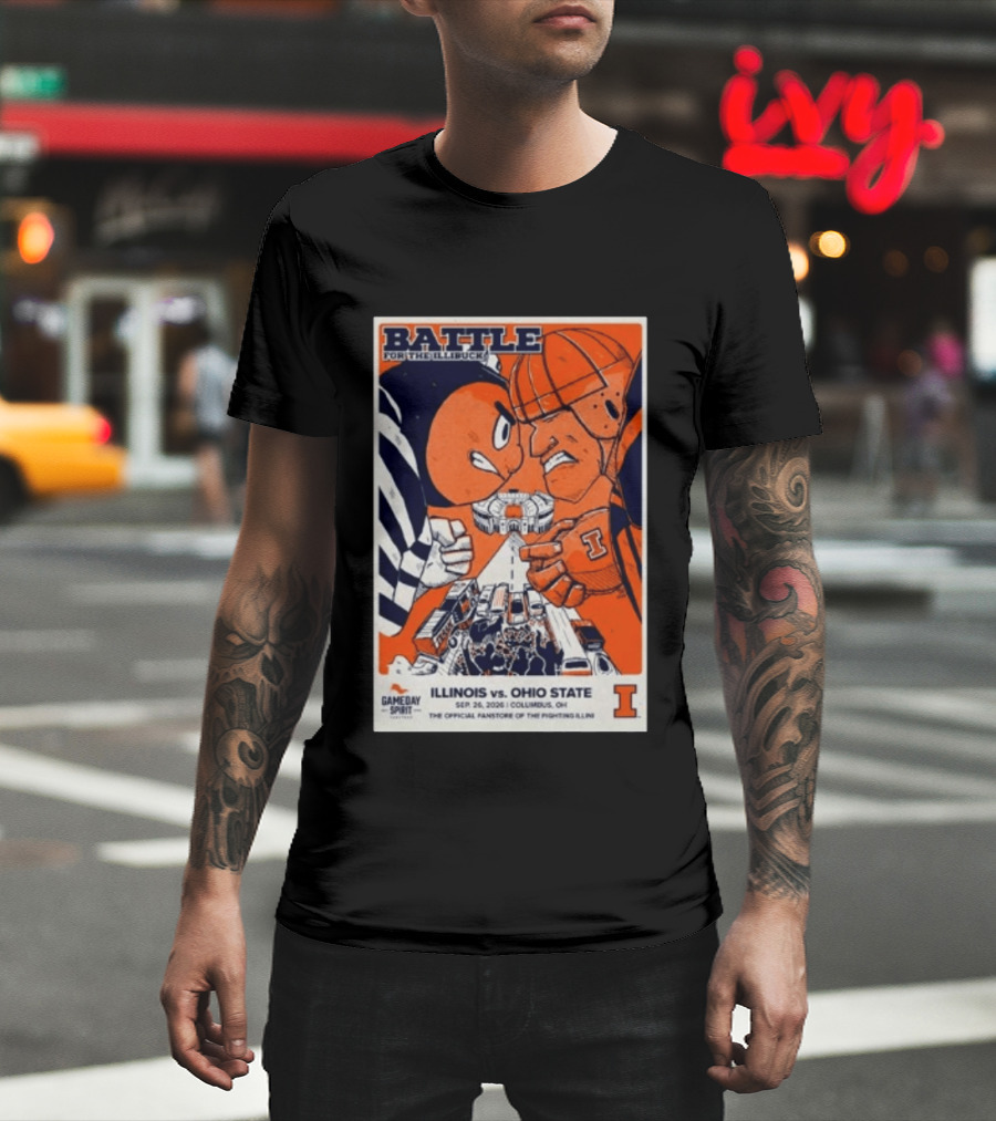 Battle For The Illibuck Illinois Vs. Ohio State Football 09.26.2026 Columbus OH Gameday Spirit T-Shirt