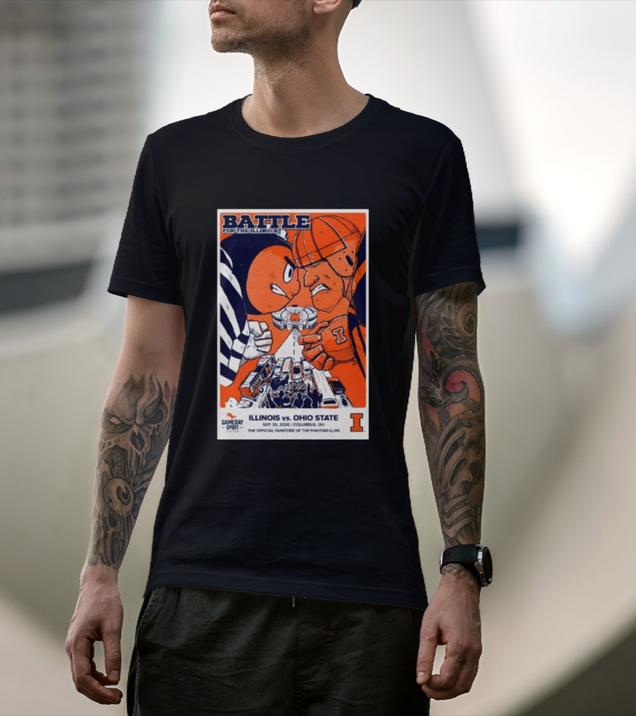 Battle For The Illibuck Illinois Vs. Ohio State Football 09.26.2026 Columbus OH Gameday Spirit T-Shirt