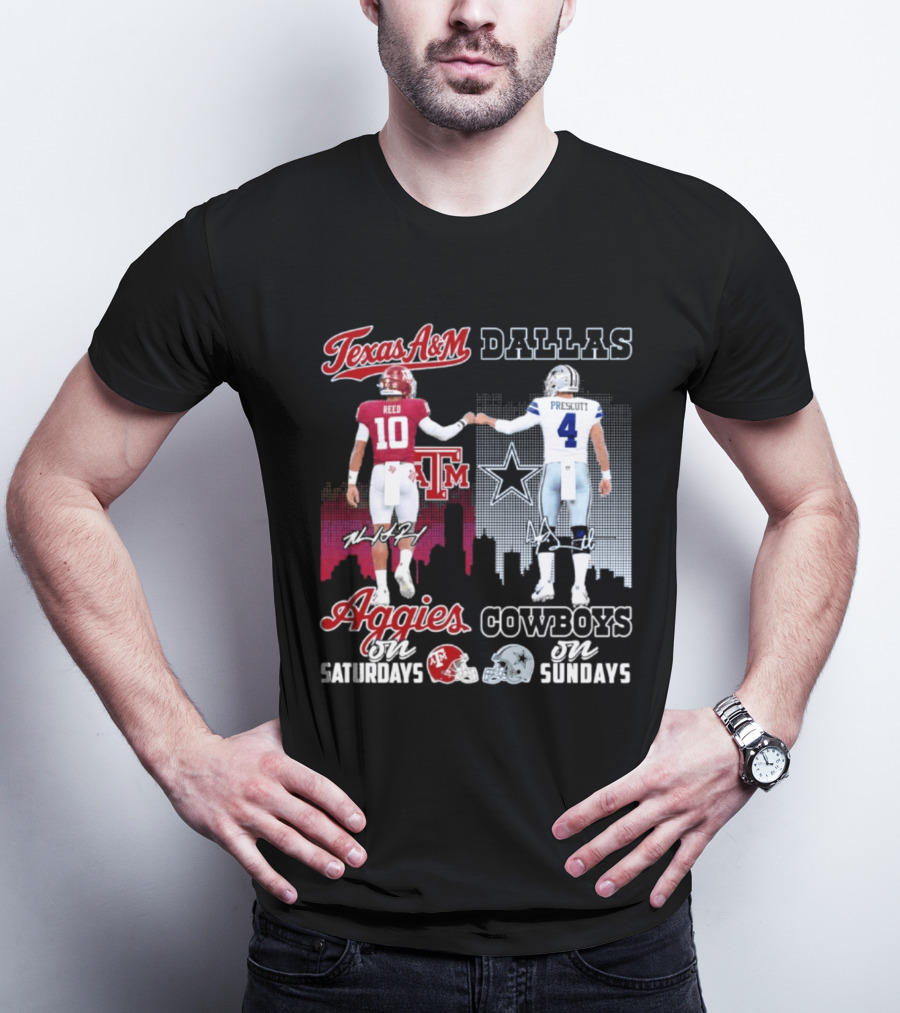 Texas A&M Aggies College Football Saturdays Dallas Cowboys NFL Sundays T-Shirt