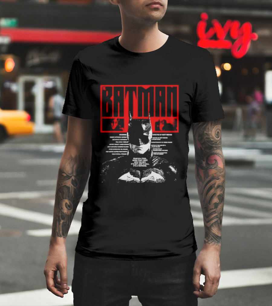 Batman Fear Is A Tool Warning Robert Pattinson T-Shirt