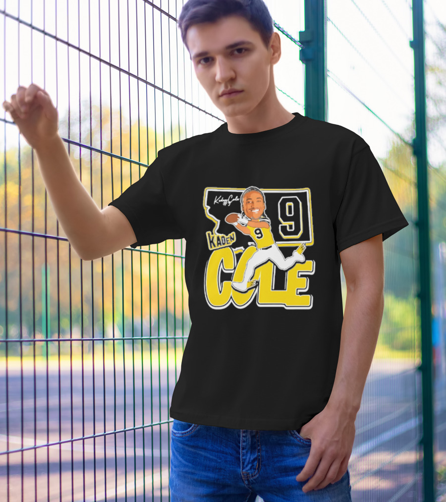 Kaden Cole Montana State Bobcats Player 2026 Caricature Number 9 T-Shirt