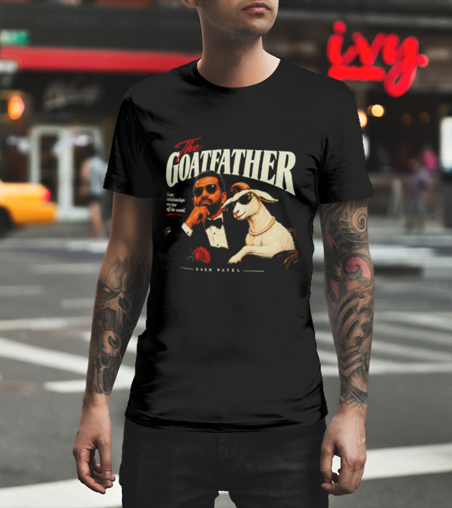 The Goatfather Kash Patel FBI Meme Goat T-Shirt