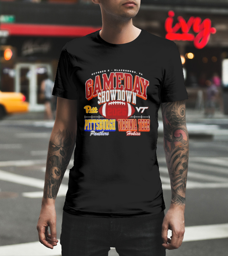 Pittsburgh Panthers Vs Virginia Tech Hokies Gameday Showdown October 3 Blacksburg 2026 T-Shirt