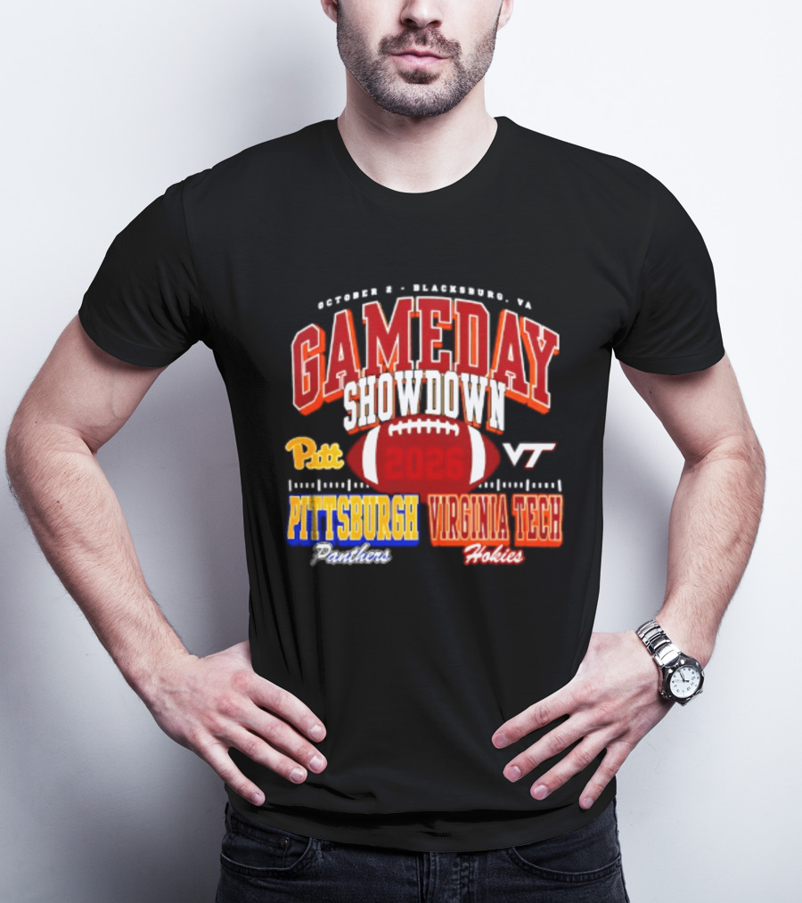 Pittsburgh Panthers Vs Virginia Tech Hokies Gameday Showdown October 3 Blacksburg 2026 T-Shirt