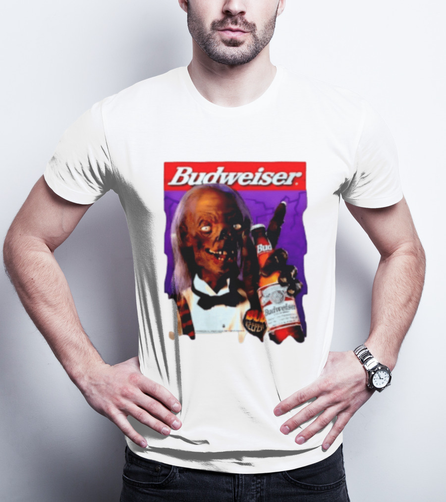 Budweiser Bud Keeper Zombie Halloween Beer Bottle Advertisement T-Shirt