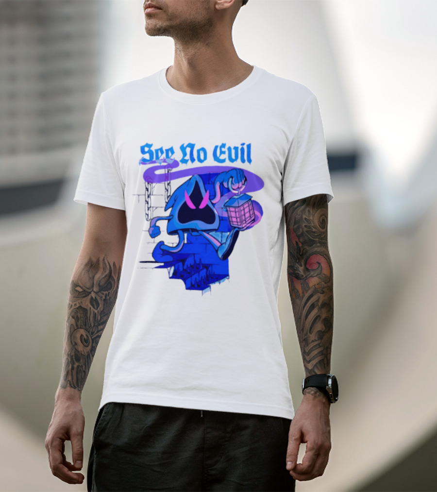 See No Evil Grim Reaper Lantern Spooky T-Shirt