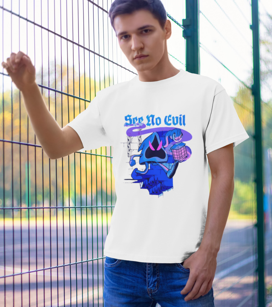 See No Evil Grim Reaper Lantern Spooky T-Shirt