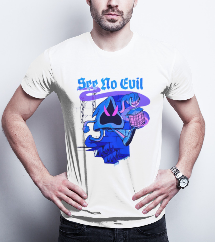See No Evil Grim Reaper Lantern Spooky T-Shirt