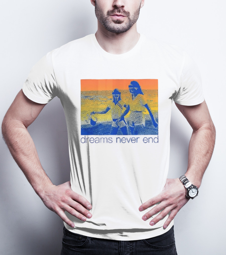 Dreams Never End DFA Records New York City Retro Beach Scene T-Shirt