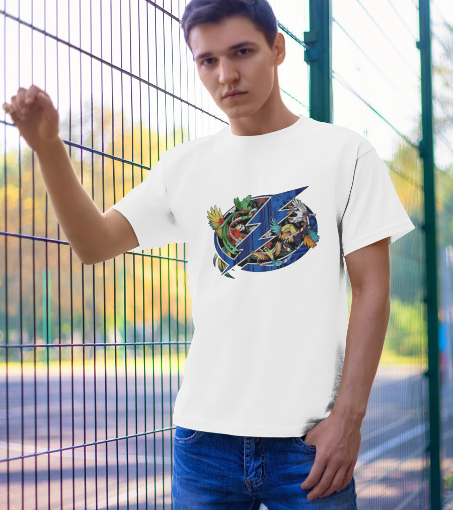 Tampa Bay Lightning Noche Latina Parrot Design NHL Team T-Shirt