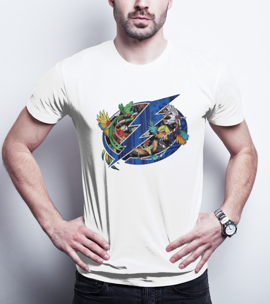 Tampa Bay Lightning Noche Latina Parrot Design NHL Team T-Shirt