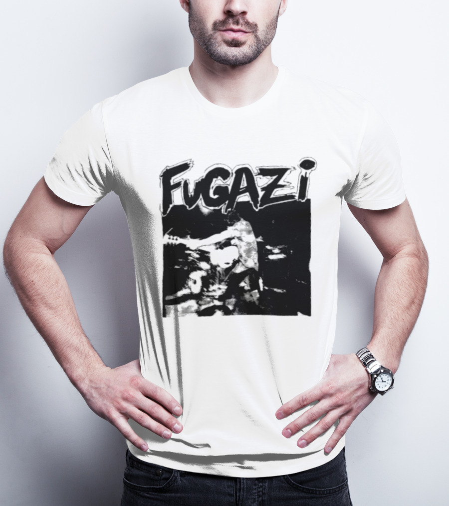 Fugazi Band Post Hardcore Ian MacKaye Black And White T-Shirt