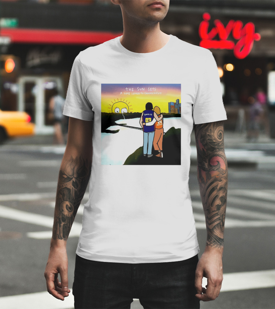 The Sun Sets A Love Letter To Connecticut Basketball Couple Sunrise Sunset T-Shirt