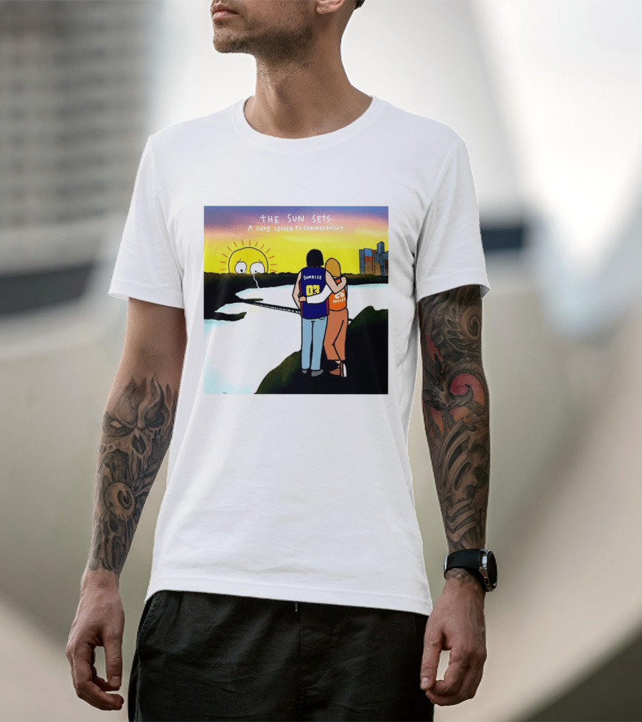 The Sun Sets A Love Letter To Connecticut Basketball Couple Sunrise Sunset T-Shirt