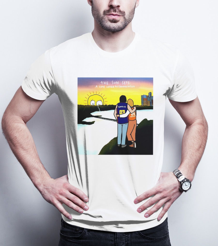 The Sun Sets A Love Letter To Connecticut Basketball Couple Sunrise Sunset T-Shirt