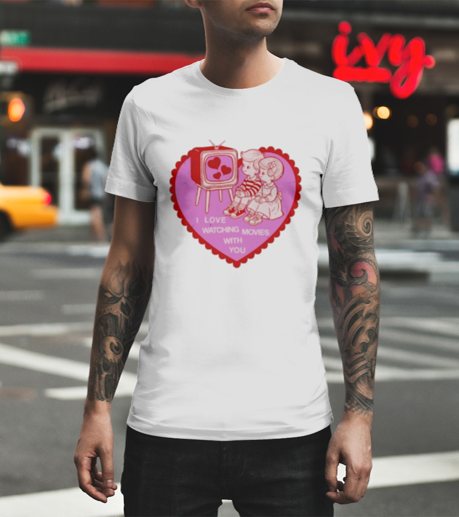Valentine Heart TV Love Ing Movies With You Kids T-Shirt