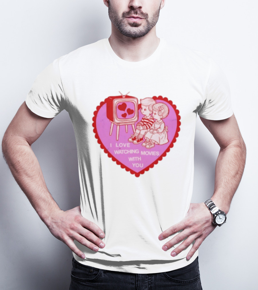 Valentine Heart TV Love Ing Movies With You Kids T-Shirt