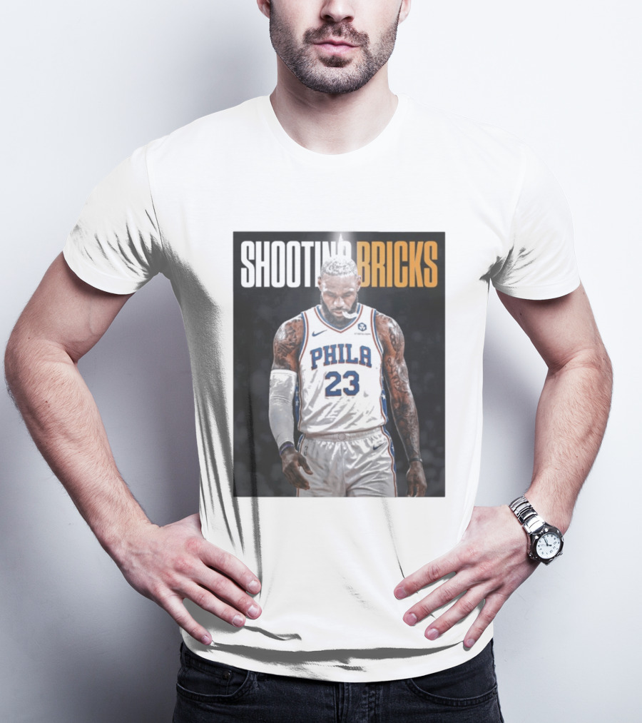 Shooting Bricks LeBron 23 Philly Basketball Meme T-Shirt