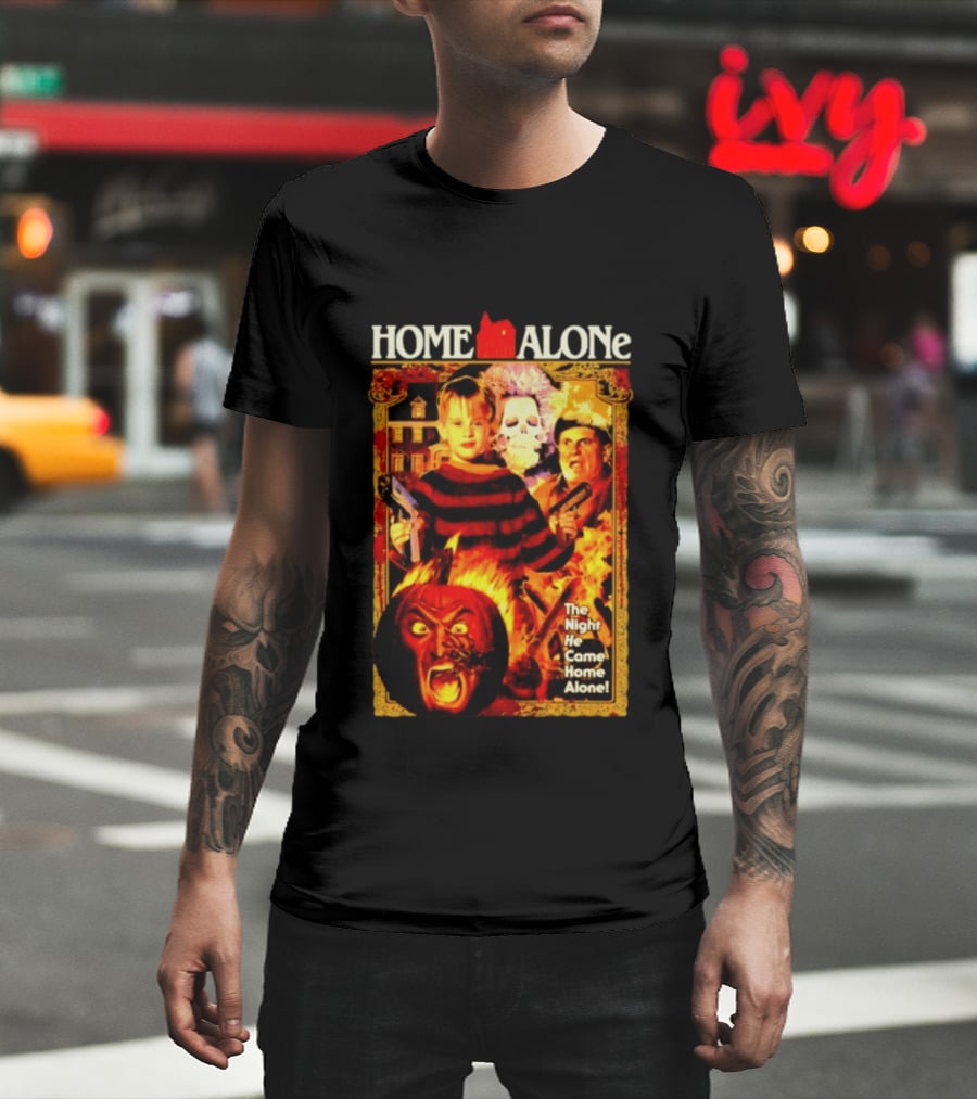 Home Alone The Night He Came Home 80s Movie Mashup T-Shirt