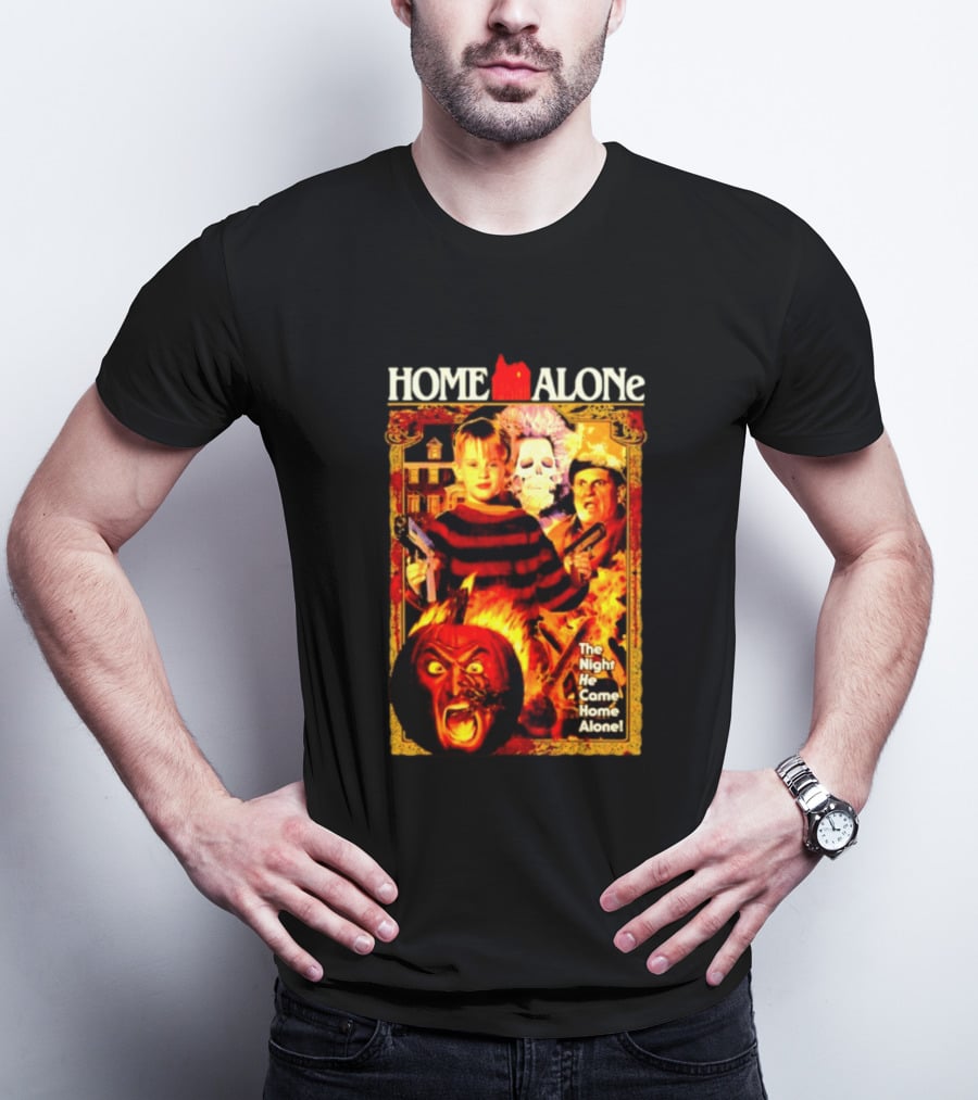 Home Alone The Night He Came Home 80s Movie Mashup T-Shirt