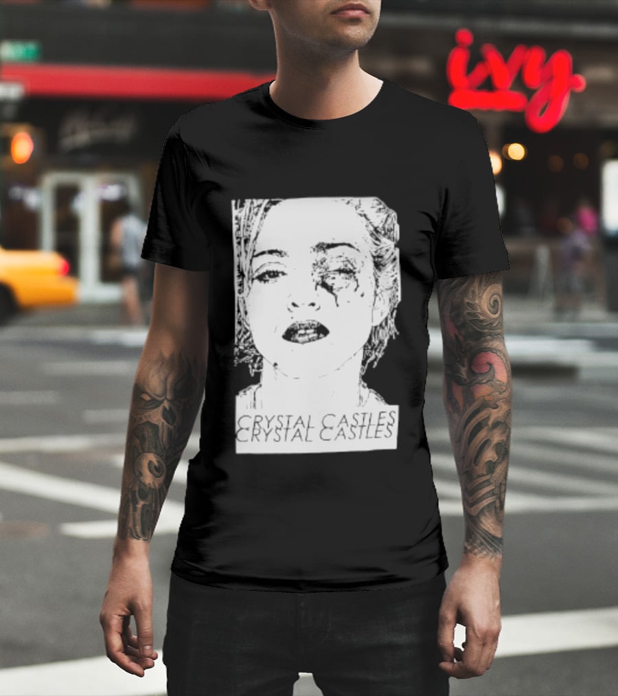 Crystal Castles Electronic Alice Glass Monochrome T-Shirt