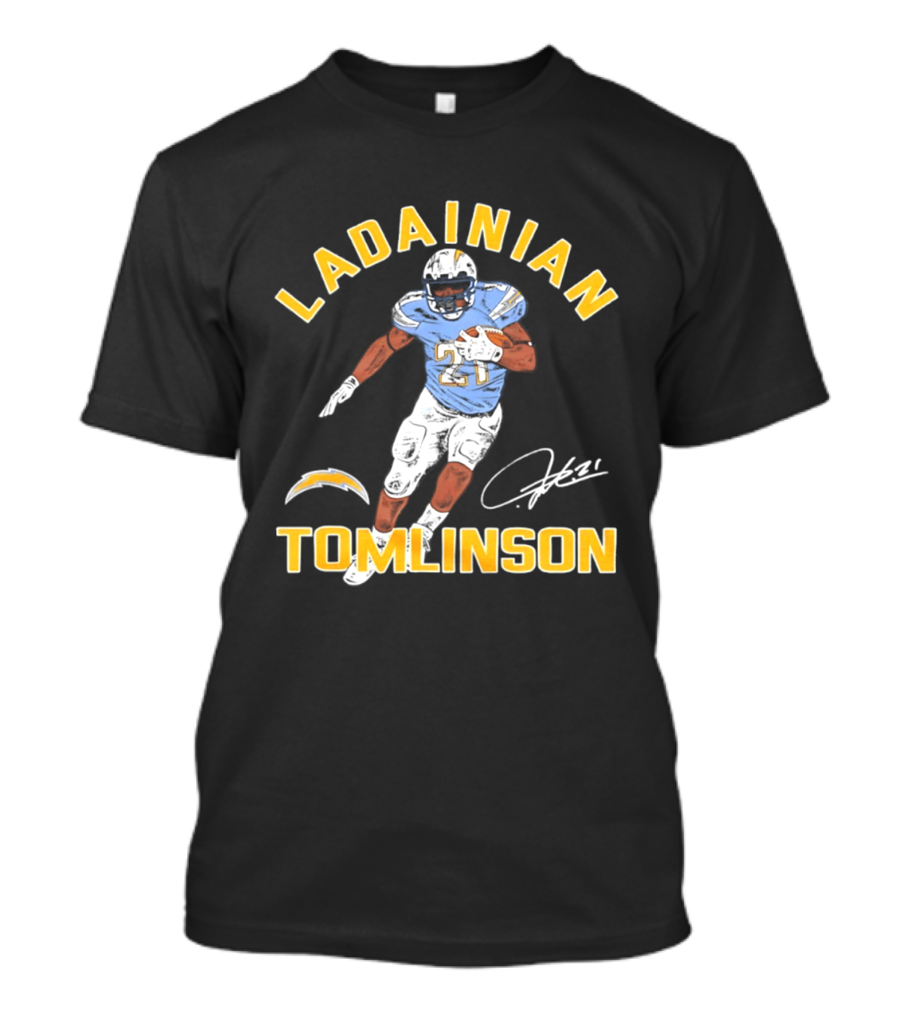 LaDainian Tomlinson Signature Los Angeles Chargers Football 21 T-Shirt