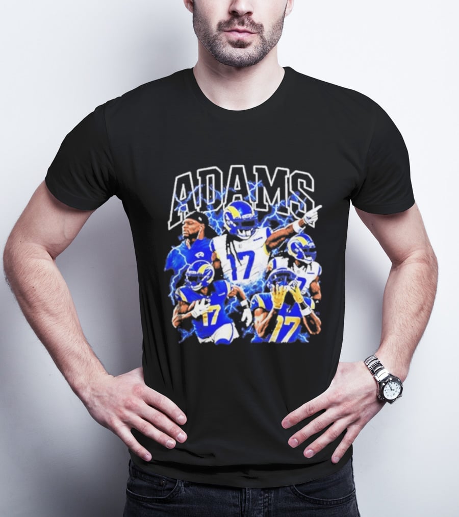Los Angeles Rams 17 Adams Thunder Player Collage T-Shirt