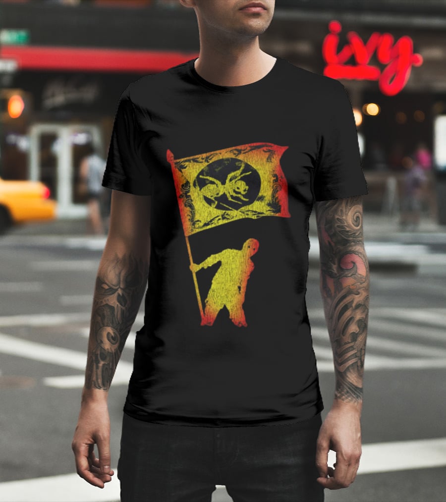 The Prodigy Ant Silhouette Brandishing Flag Multicolor T-Shirt