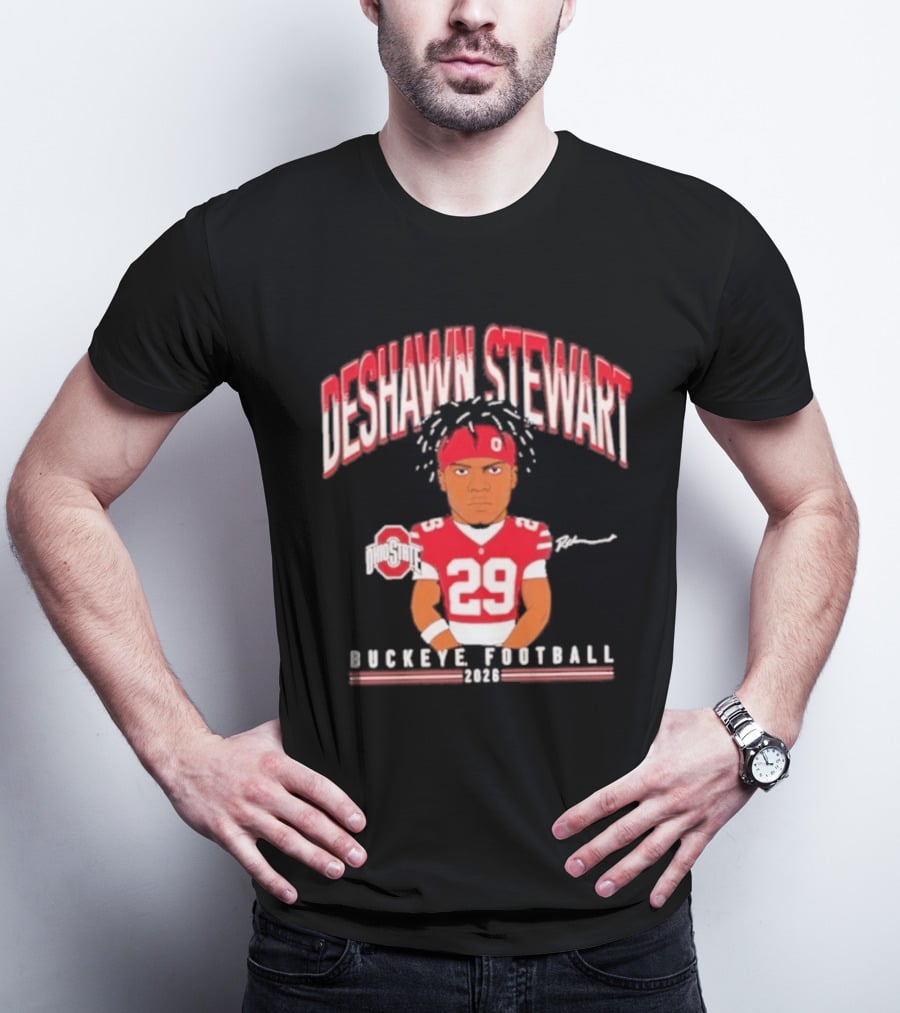 Deshawn Stewart Ohio State Buckeye Football Cartoon 26 T-Shirt