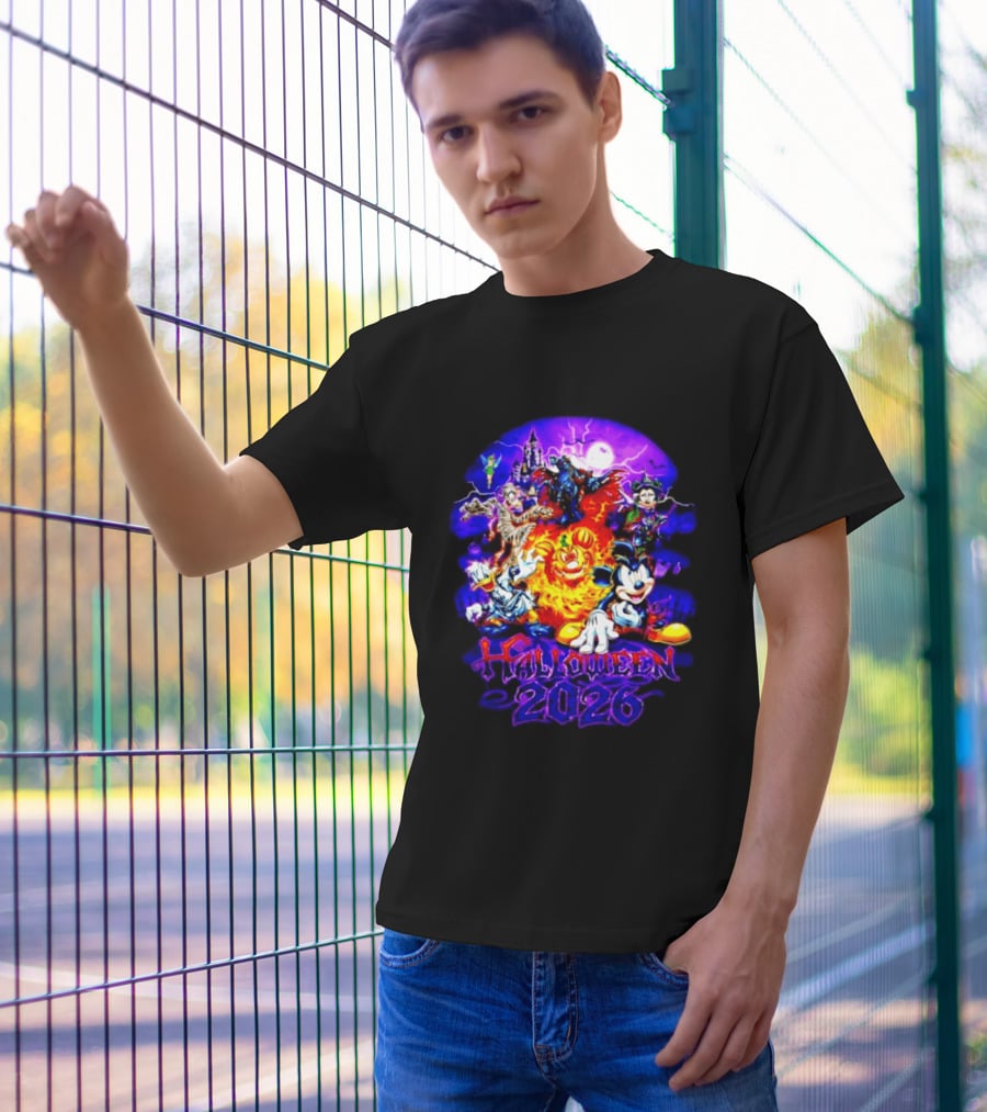 Disney Halloween 2026 Mickey Mouse And Friends Spooky Haunted Castle Party T-Shirt