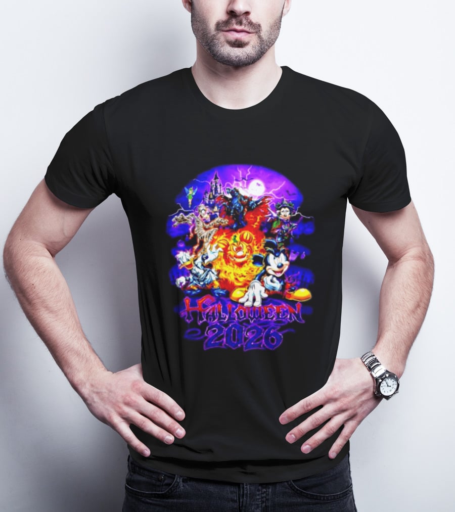 Disney Halloween 2026 Mickey Mouse And Friends Spooky Haunted Castle Party T-Shirt