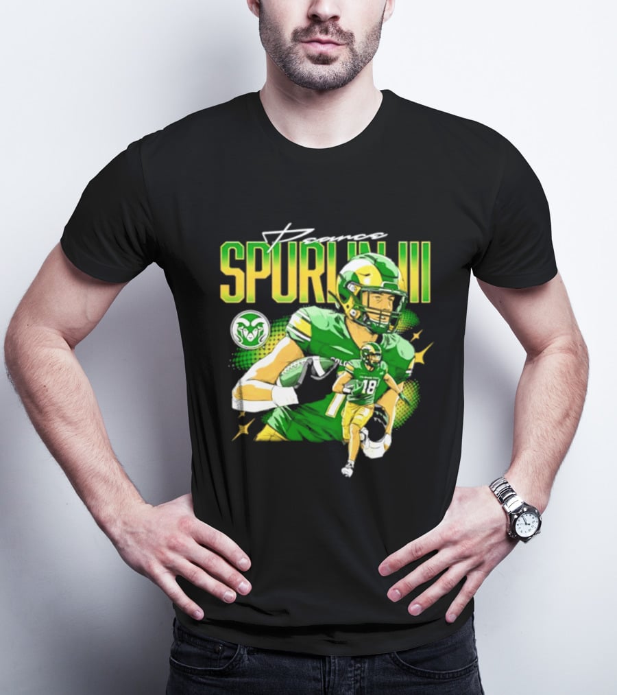 Pearce Spurlin III 18 Colorado State Rams Football NCAA T-Shirt