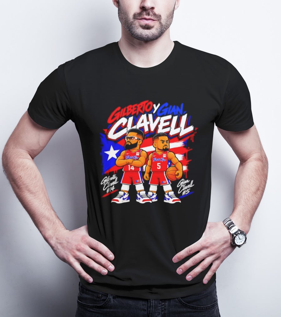 Superleague Kosovo Gilberto Clavell Y Gian Clavell Puerto Rico Basketball T-Shirt
