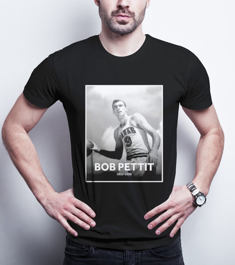 Bob Pettit 1932 2026 Hawks Basketball Legend T-Shirt