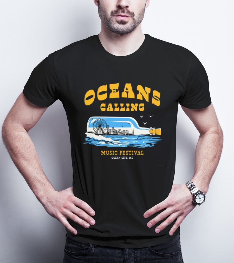 Ocean City MD Oceans Calling Music Festival 2026 Bottle Lineup T-Shirt