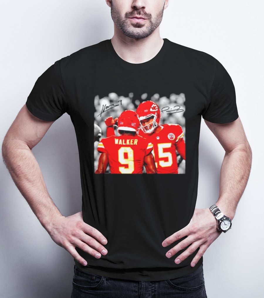 Patrick Mahomes Kenneth Walker III Kansas City Chiefs Player Signatures T-Shirt